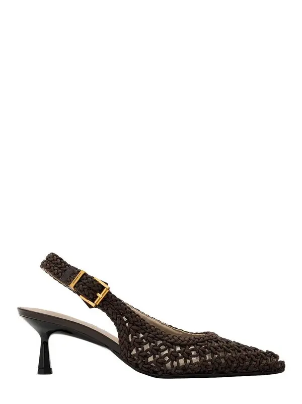 ALLSAINTS Violet Slingback Pointed Toe Heels - Brown