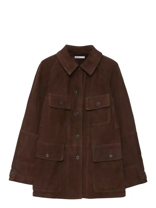 ALLSAINTS Roiya Suede Hunting Jacket - Brown