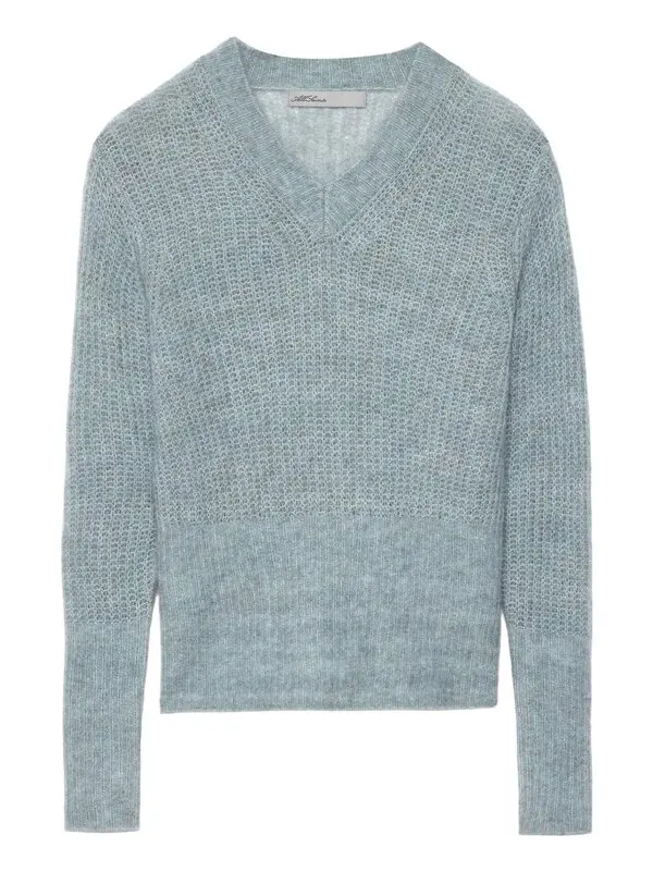 ALLSAINTS Mabel Alpaca-blend V-neck Sweater - Blue