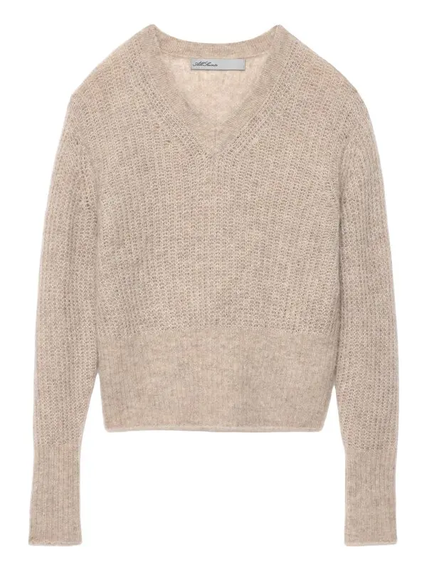 ALLSAINTS Mabel Alpaca-blend V-neck Sweater - Grey