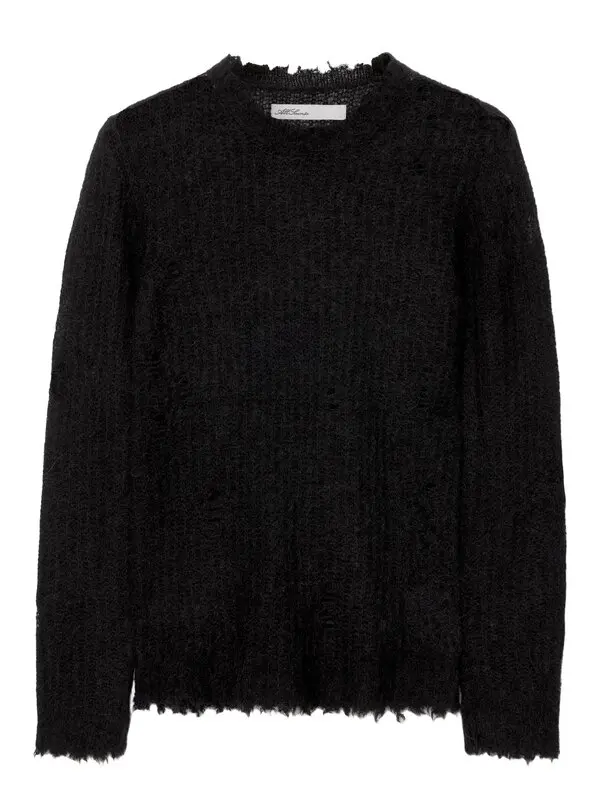 ALLSAINTS Parx Distressed Alpaca-blend Sweater - Black
