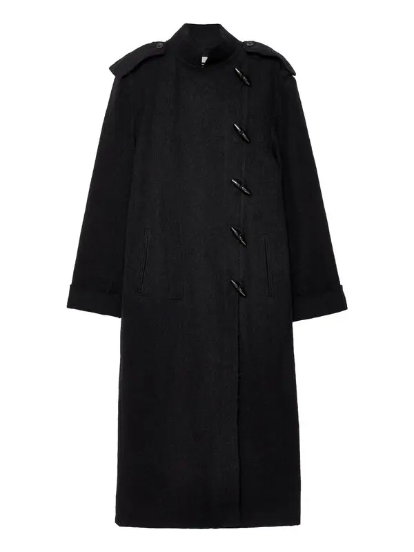 ALLSAINTS Ellis Oversized Toggled Wool Coat - Black