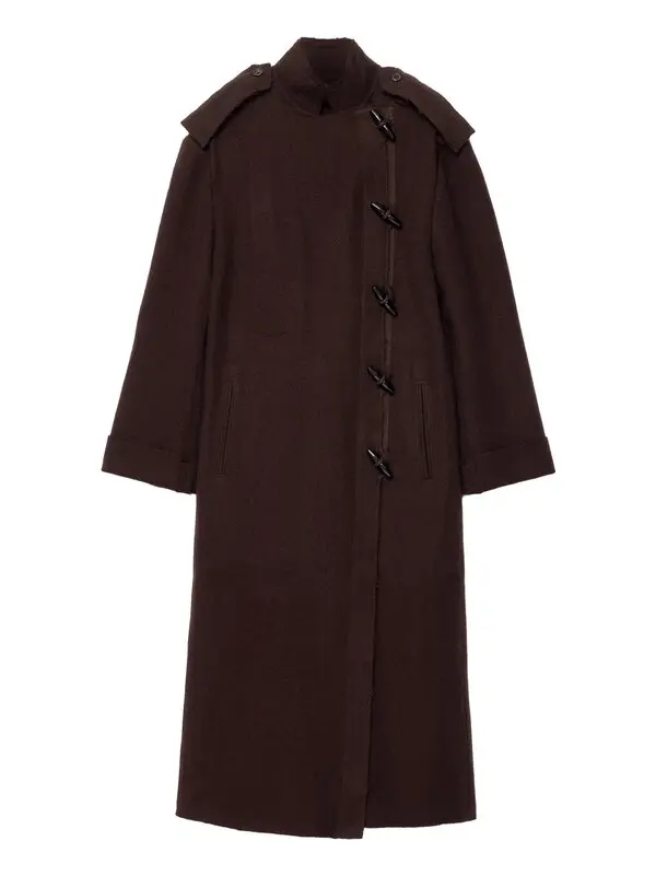 ALLSAINTS Ellis Toggled Wool Coat - Brown