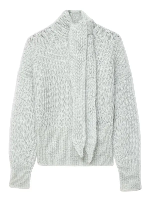 ALLSAINTS Etty Bow-detail Knitted Sweater - Blue