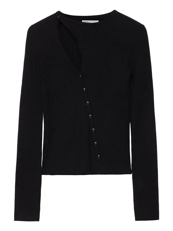 ALLSAINTS Cruz Asymmetric Button-front Cardigan - Black