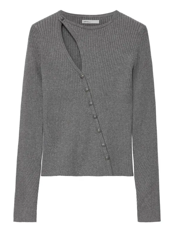 ALLSAINTS Cruz Asymmetric Button-front Cardigan - Grey