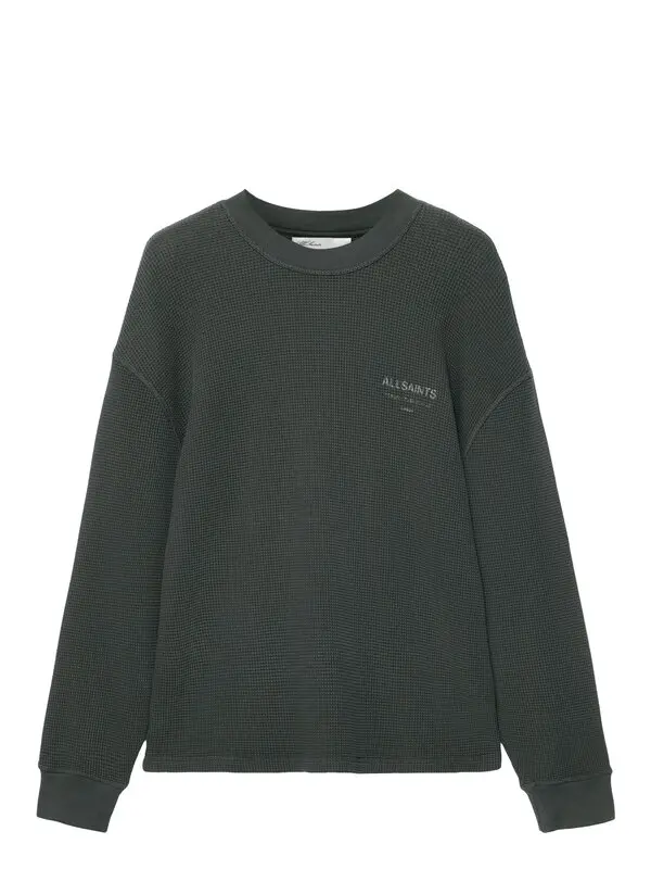 ALLSAINTS Lex Long Sleeve Waffle T-shirt - Grey
