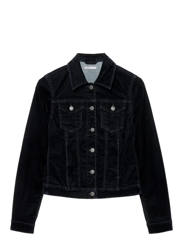 ALLSAINTS Fitted Flocked Denim Trucker Jacket - Flock