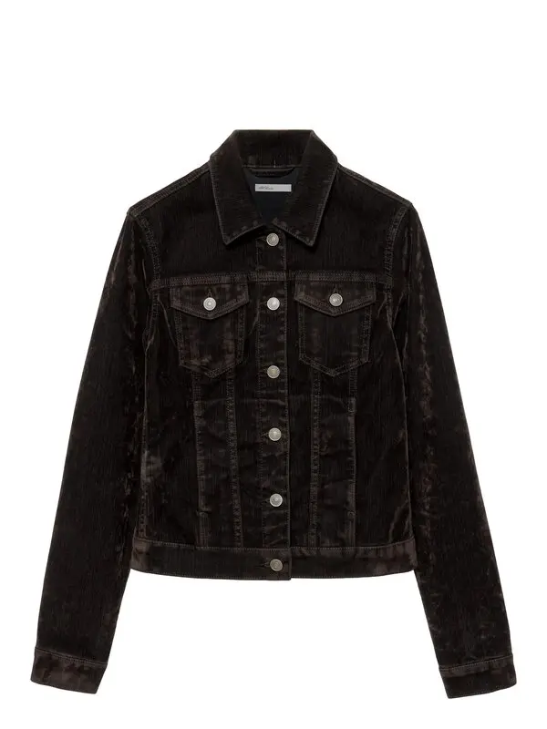 ALLSAINTS Fitted Flocked Denim Trucker Jacket - Flock