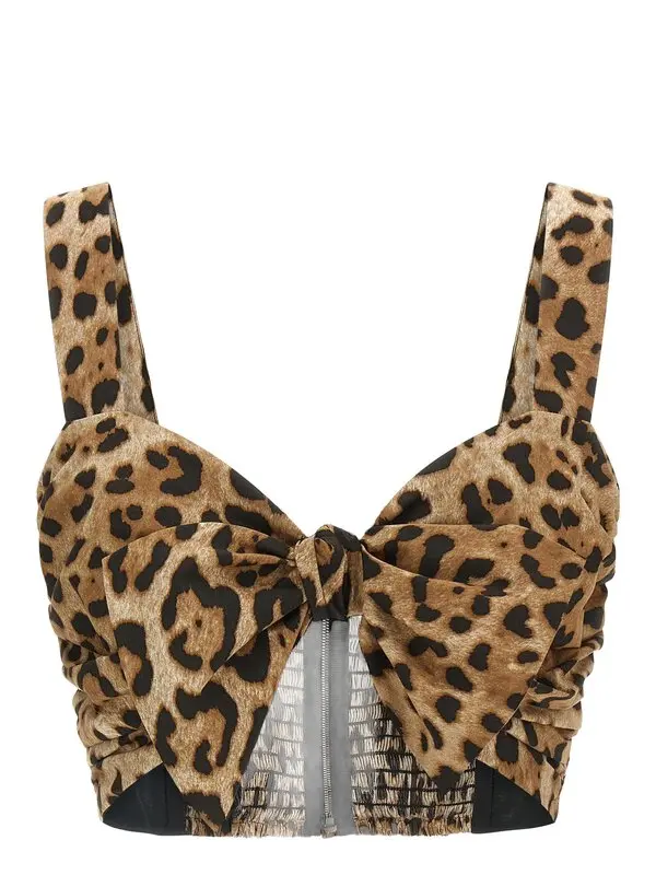 Dolce & Gabbana Sweetheart Neckline Top - Brown