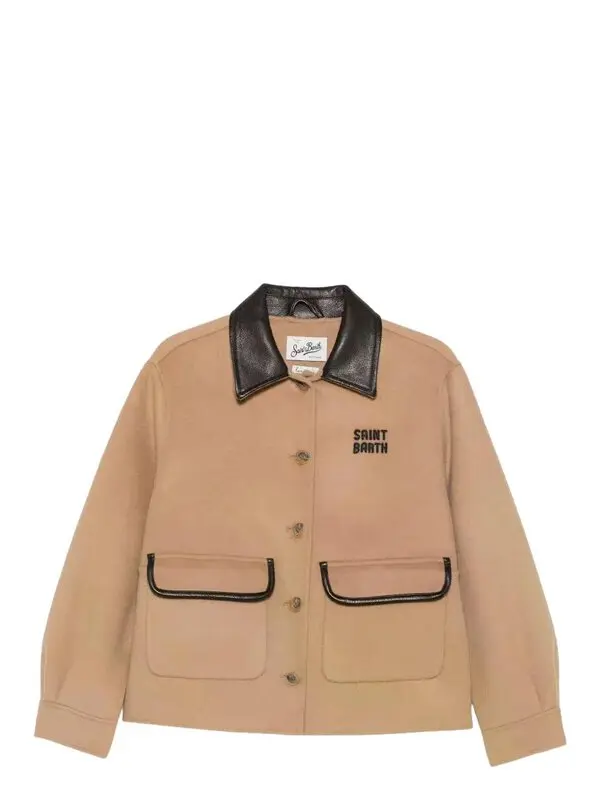 MC2 SAINT BARTH Glacienne Contrast-collar Logo-embroidered Jacket - Neutrals