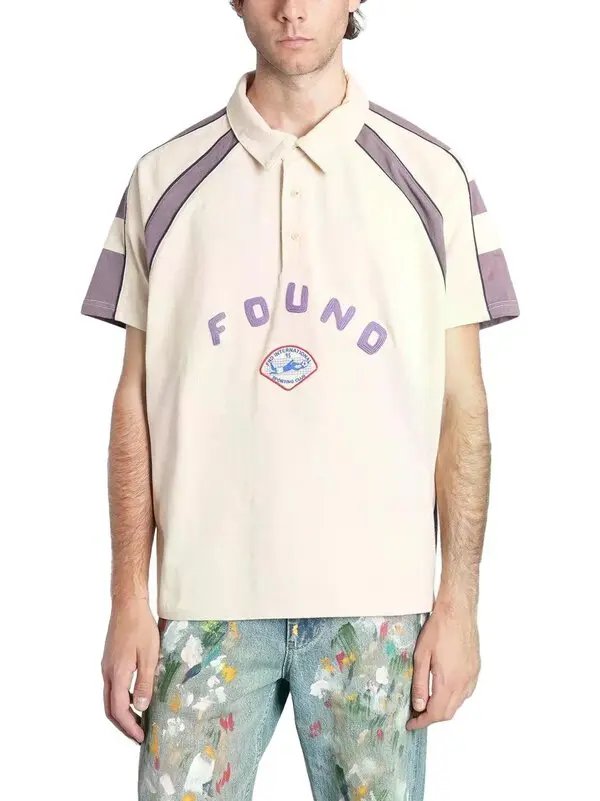 FOUND Logo-embroidered Raglan-sleeve Polo Shirt - Neutrals