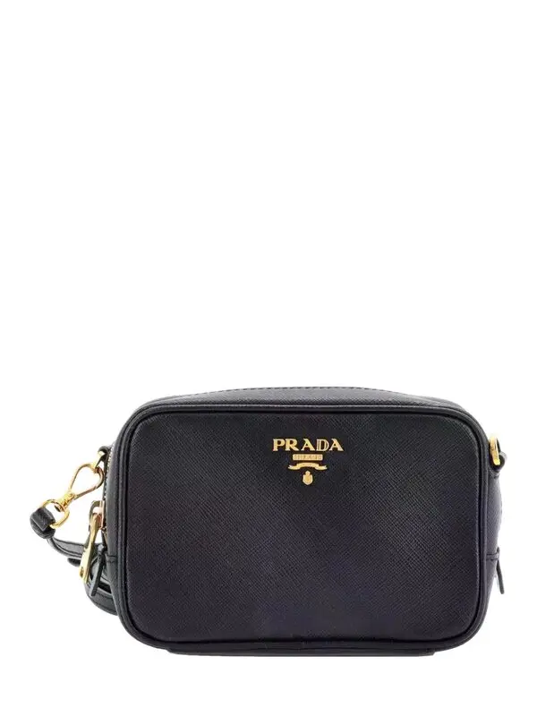 Prada Zip Saffiano Leather Mini Crossbody Bag - Black