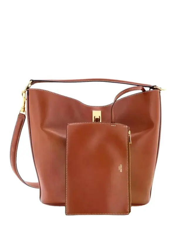 Celine 16 Bag Leather Bucket Bag - Brown