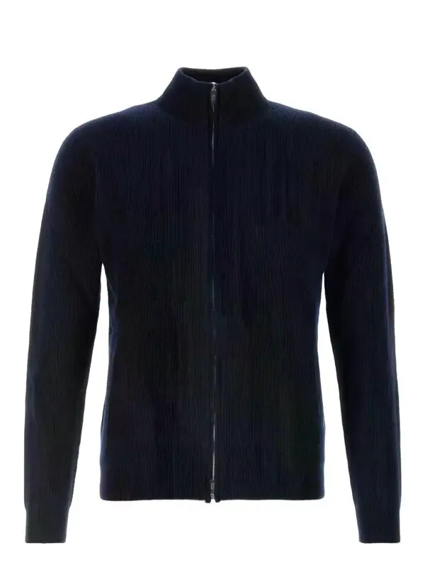 Fedeli Ribbed-knit Cashmere Cardigan - Blue