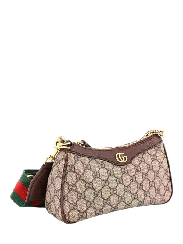 Gucci Ophidia Charm Shoulder Bag Gg Coated Canvas Small Crossbody Bag - Brown