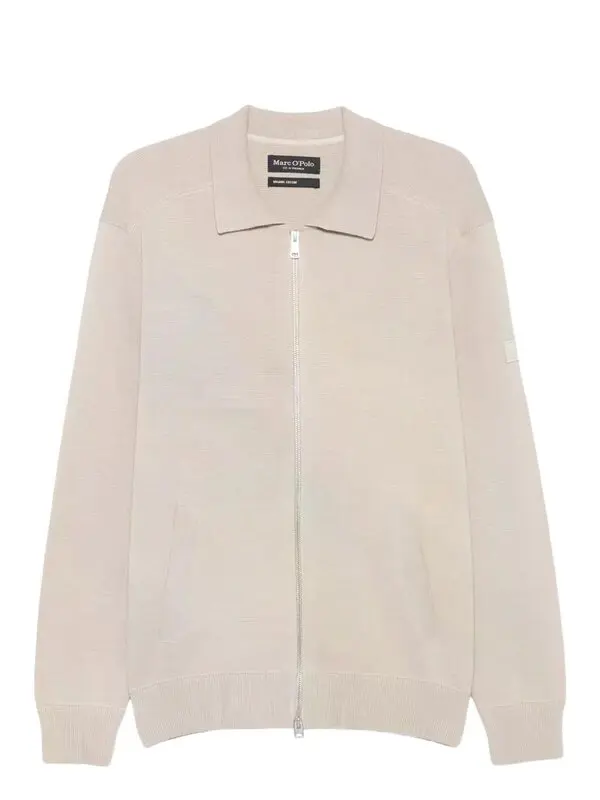 Marc O'polo Zip-up Collared Cardigan - Grey