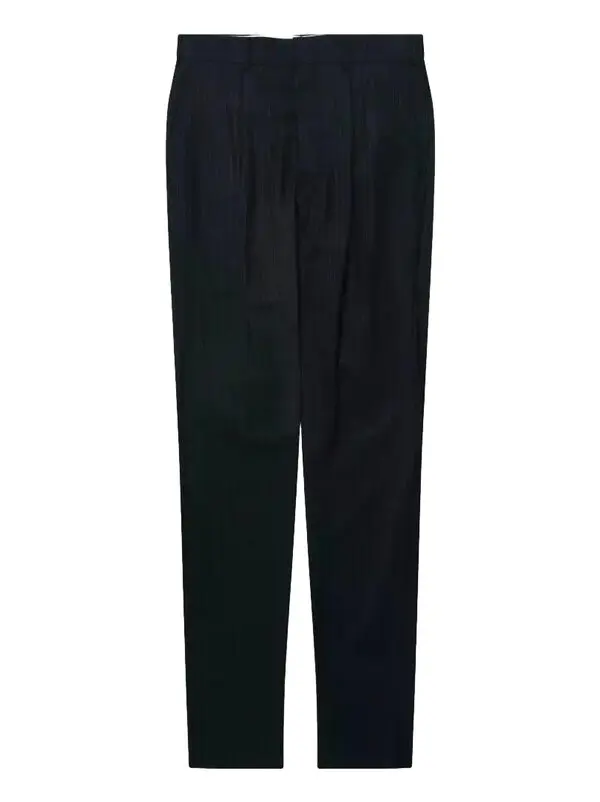 Comme Des Garçons Pinstripe-pattern Pleated Trousers - Black