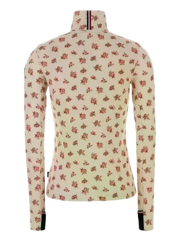 Moncler Floral-print High-neck Base Layer - Neutrals