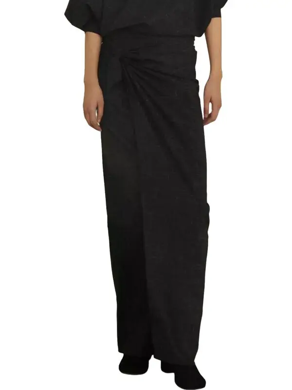 CORTANA Tiempo Knot-detail Maxi Skirt - Black
