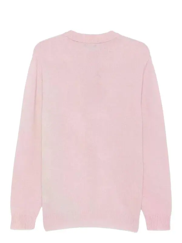 CENERE GB Crew-neck Ribbed-trim Sweater - Pink