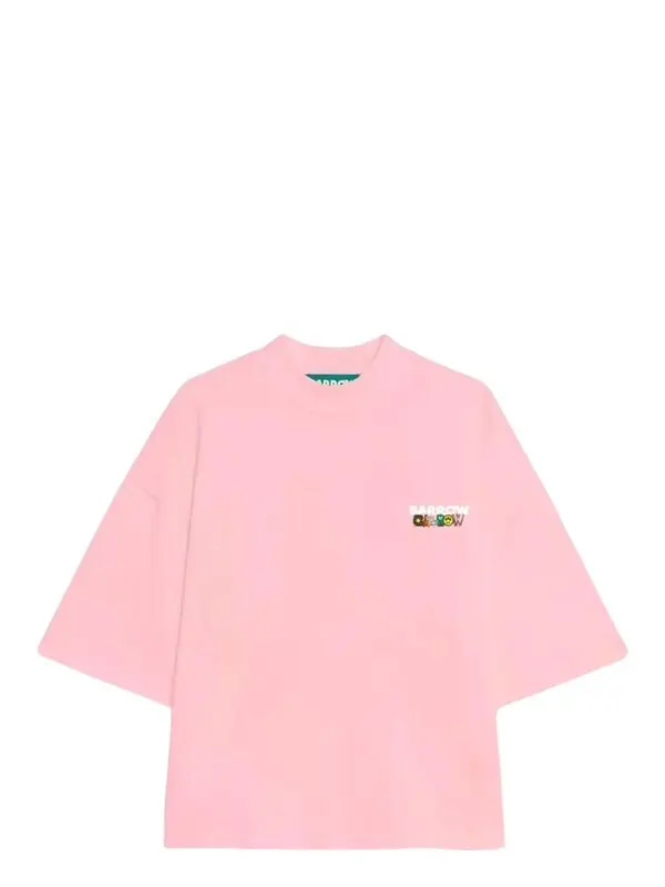 BARROW Graphic-print Mock-neck T-shirt - Pink