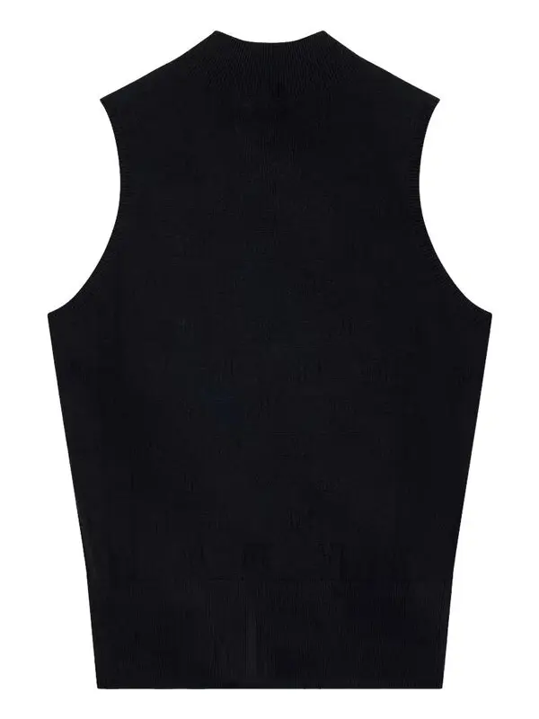 Armani Exchange Monogram-pattern Sleeveless Top - Black
