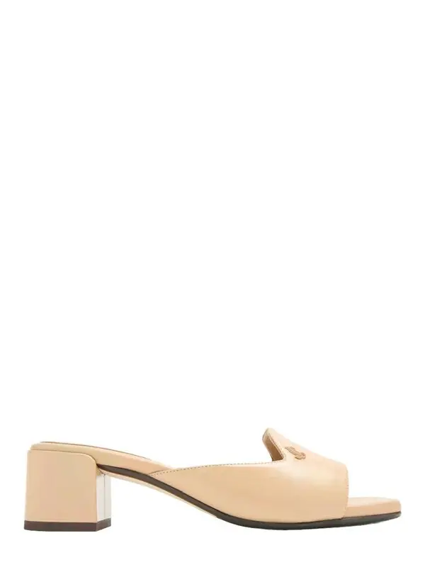 JIMMY CHOO Jc-logo Block-heel Sandals - Neutrals