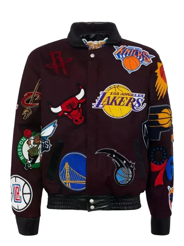 JEFF HAMILTON Nba Collage Patch Jacket - Brown