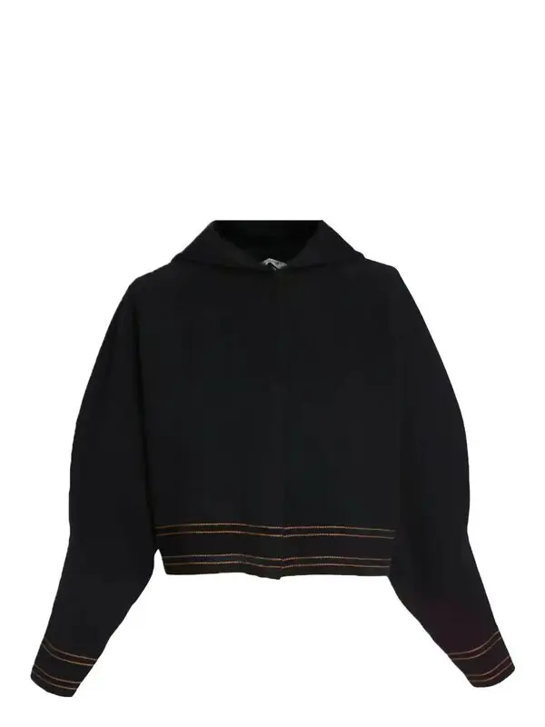 Max Mara Contrast-stitch Hooded Cardigan - Black