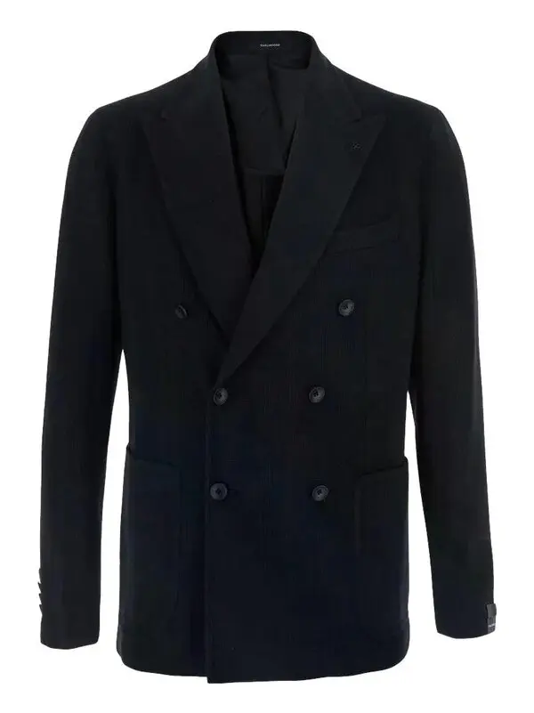 Tagliatore Double-breasted Knit Blazer - Black
