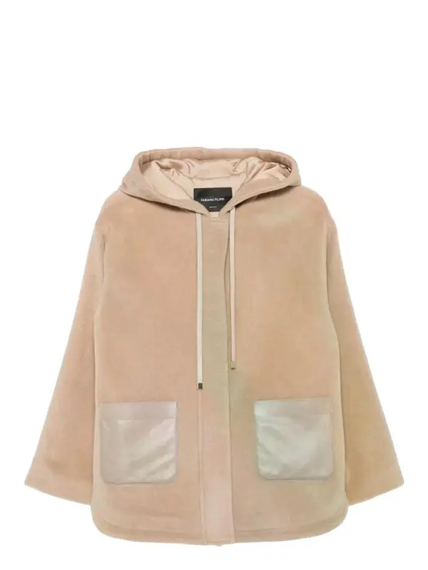 Fabiana Filippi Hooded Leather-patch Coat - Neutrals