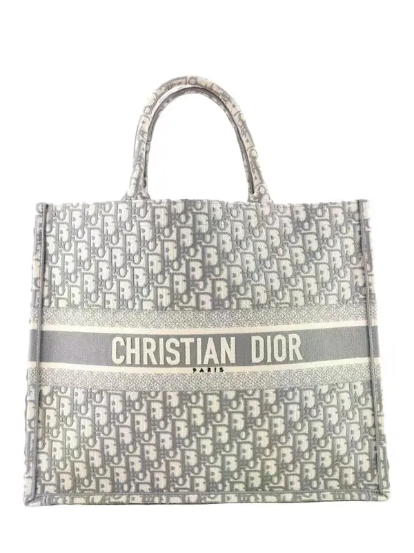 Dior Book Oblique Canvas Large Tote Bag - Grey