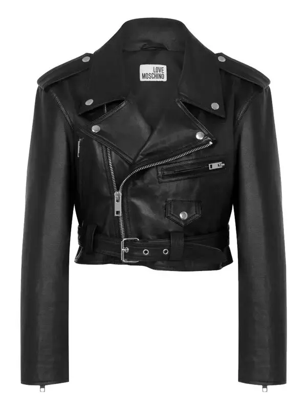Moschino Belted Cropped Jacket - Black