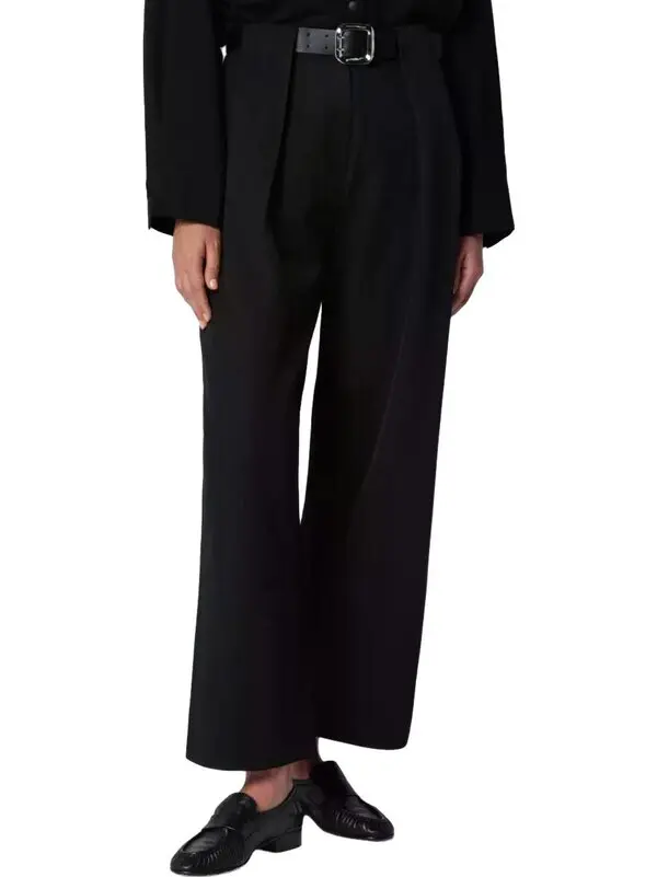 Source Unknown Matteo Belted High-waisted Trousers - Black