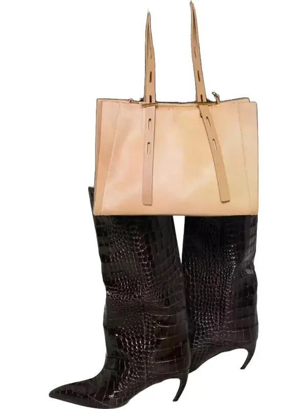 MINOBOSSI Paula Pony-hair Tote Bag - Brown