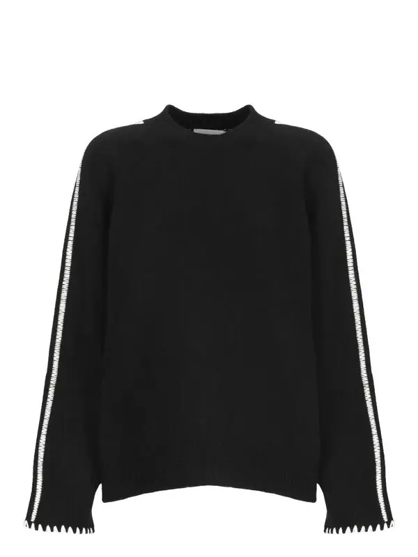 OLIVER LATTUGHI Whipstitch-trim Sweater - Black