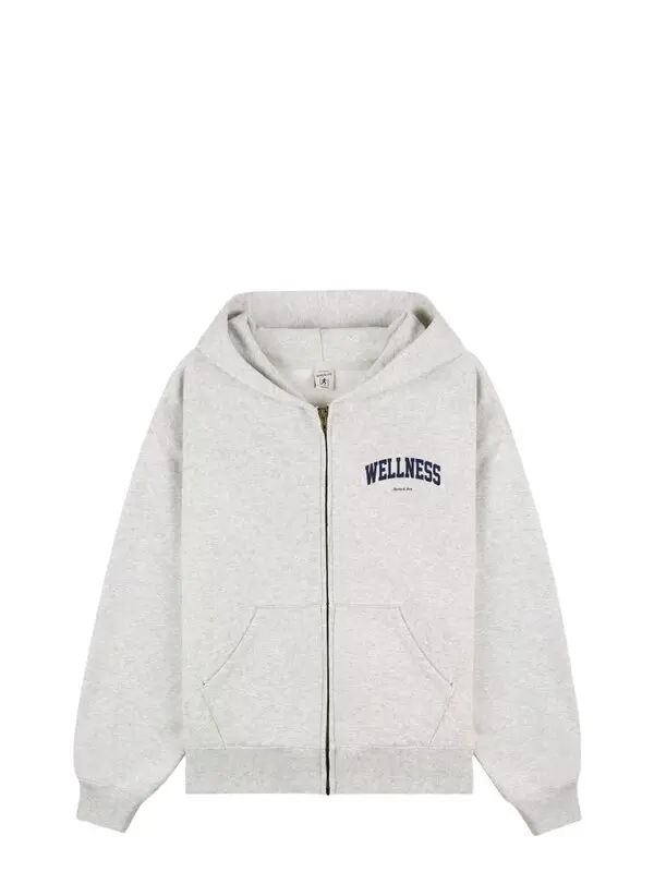 Sporty & Rich Long-sleeve Zip-up Hoodie - Grey