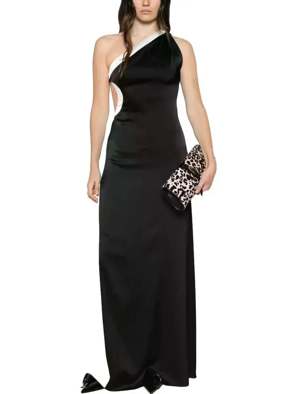 Alice + Olivia Gwendolyn Asymmetric Cutout Maxi Dress - Black