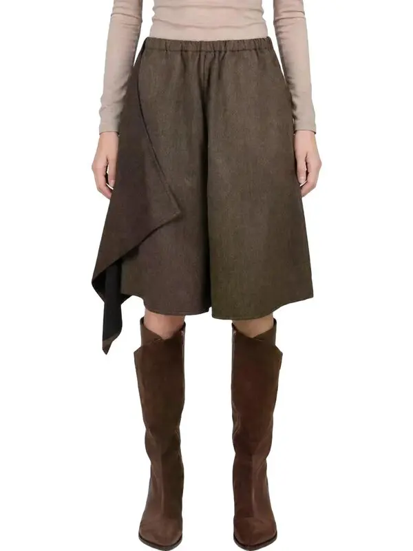 NICCOLO PASQUALETTI Nota Draped Shorts - Brown