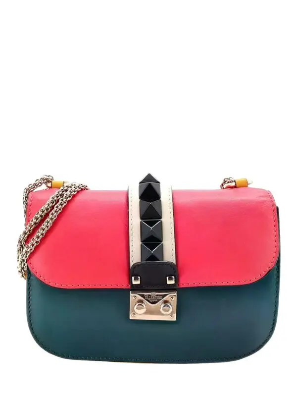 Valentino Garavani Glam Lock Covered Studs Leather Small Shoulder Bag - Multicolour