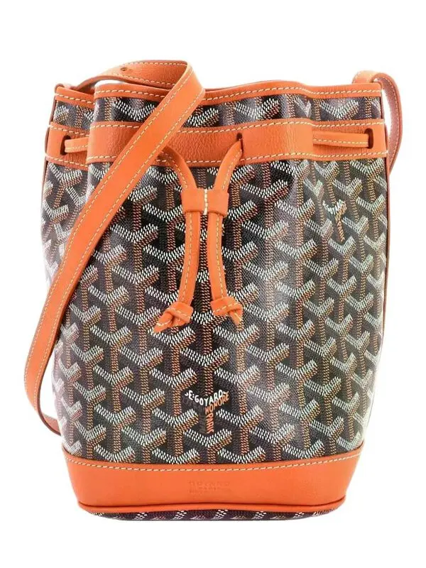 Goyard Petit Flot Coated Canvas Pm Bucket Bag - Brown
