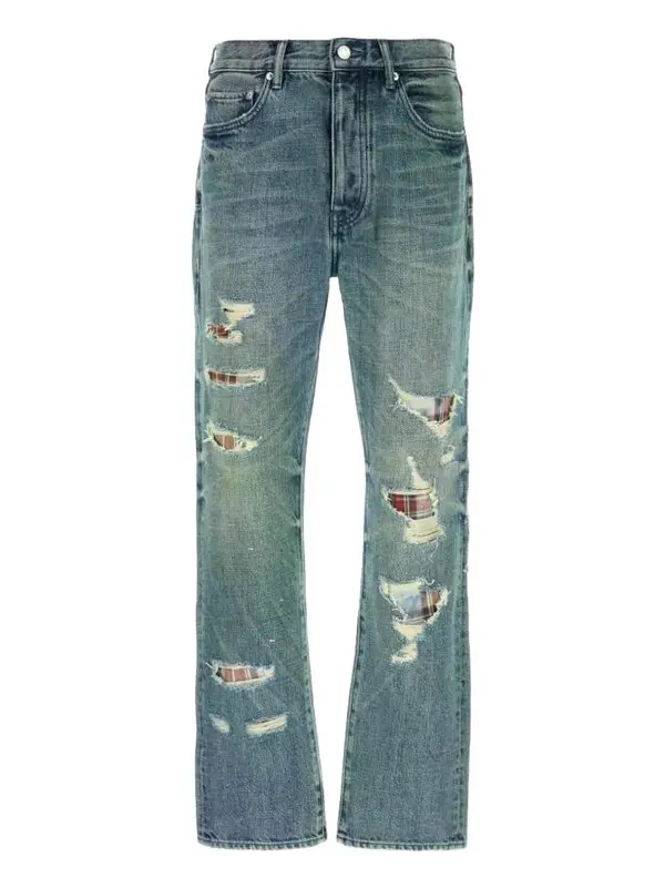 PURPLE BRAND P011 Distressed Patchwork Jeans - Blue
