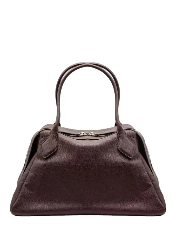 MINOBOSSI Large Abigail Grained Leather Tote Bag - Brown