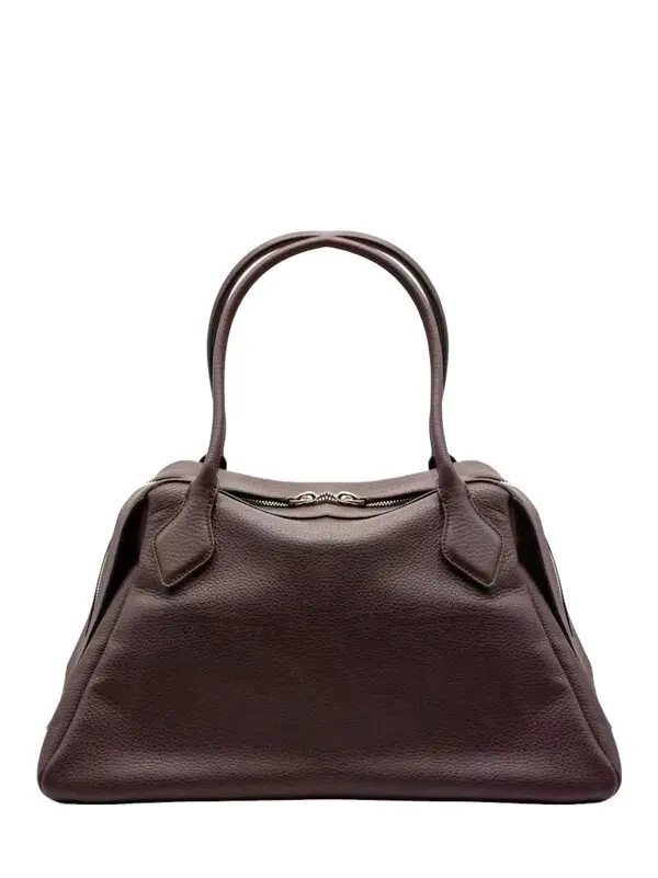 MINOBOSSI Large Abigail Grained Leather Tote Bag - Brown