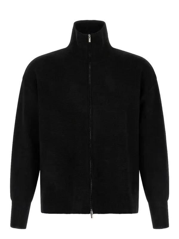 MA'RY'YA High-neck Zip-up Cardigan - Black