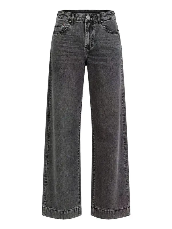 ONETEASPOON Jackson Mid-waist Wide-leg Jeans - Black