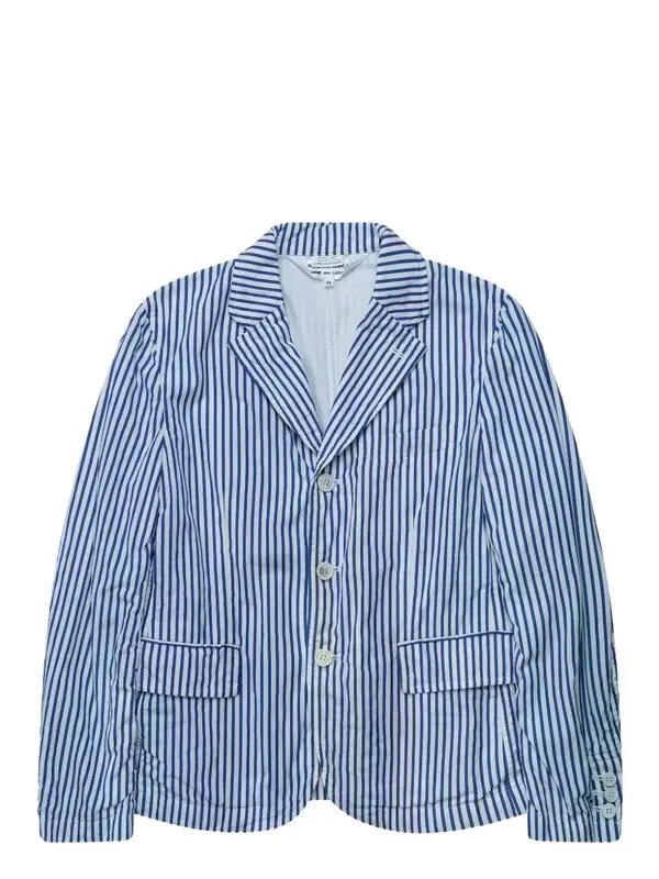 Comme Des Garçons Striped Single-breasted Blazer - Blue