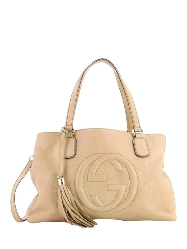Gucci Soho Working Leather Medium Tote Bag - Neutrals