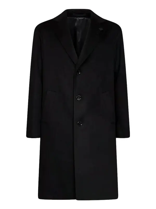 LARDINI Single-breasted Coat - Black